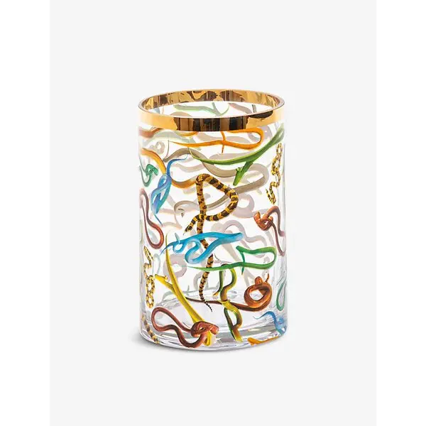 SELETTI Wears Toiletpaper Snakes Cylindrical Glass Vase 14cm - One-color