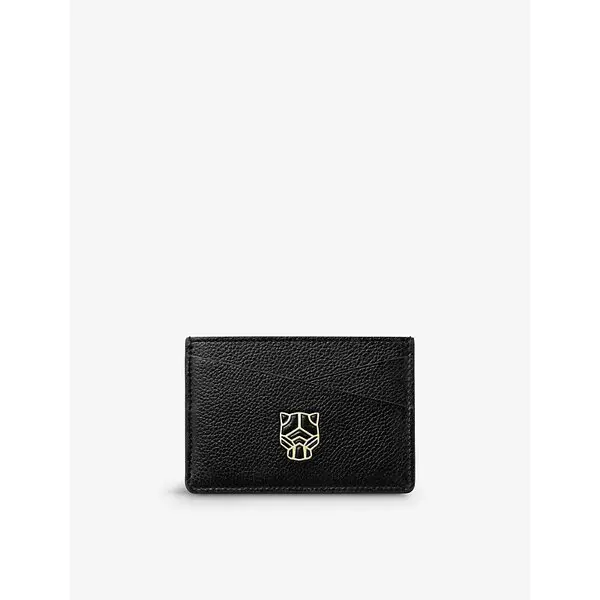 CARTIER Panthère Graphique De Leather Card Holder - Black
