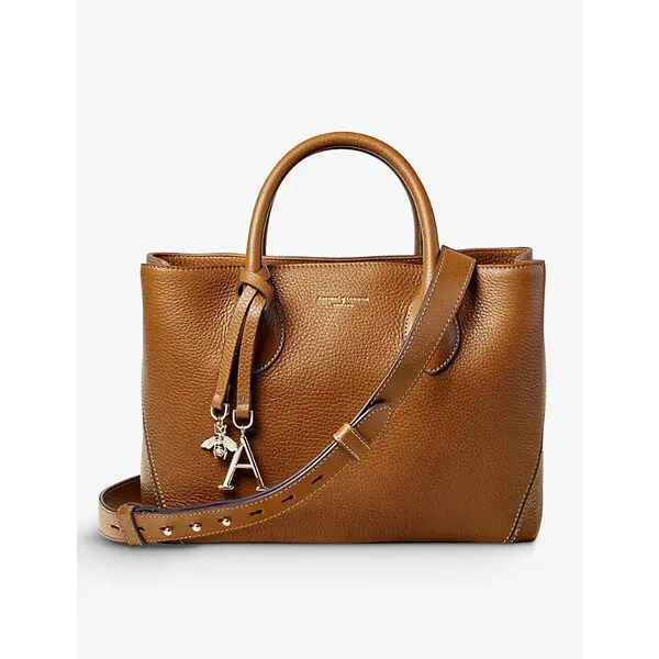 ASPINAL OF LONDON Medium Leather Tote Bag - Tan
