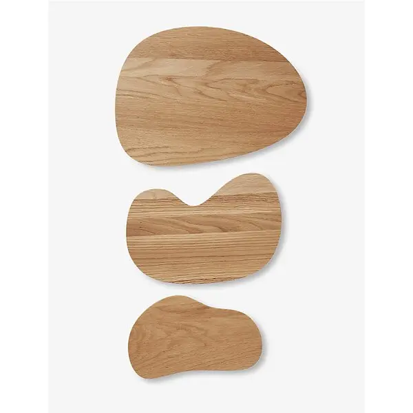 FERM LIVING Cairn Wooden Cutting Boards Set Of Three - Oak