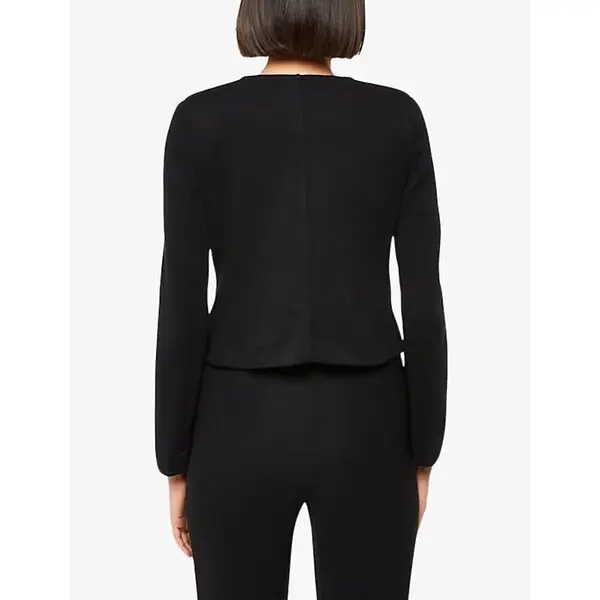 Whistles Collarless Long-sleeved Jacket - Black