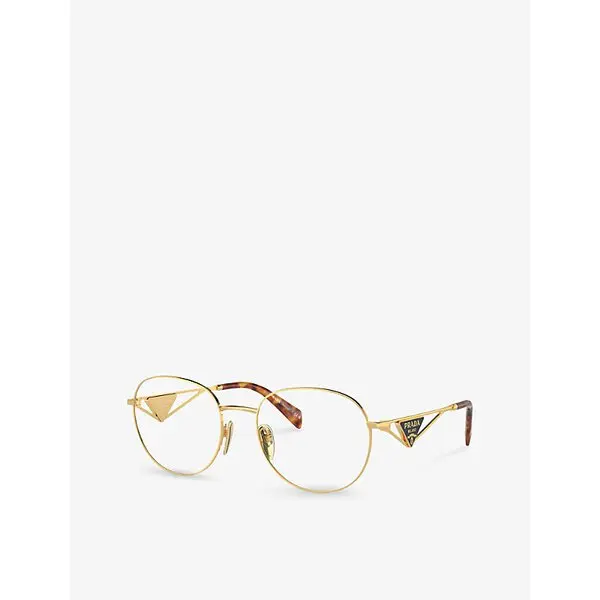 Prada Pr A50v Round-frame Metal Eyeglasses
