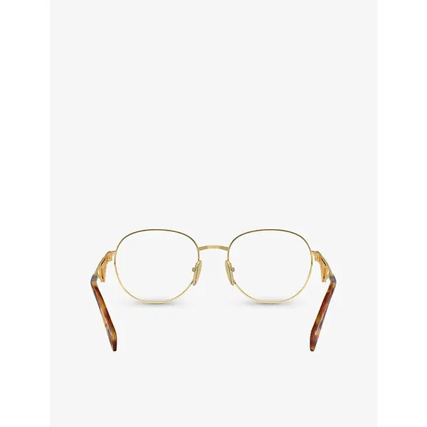 Prada Pr A50v Round-frame Metal Eyeglasses