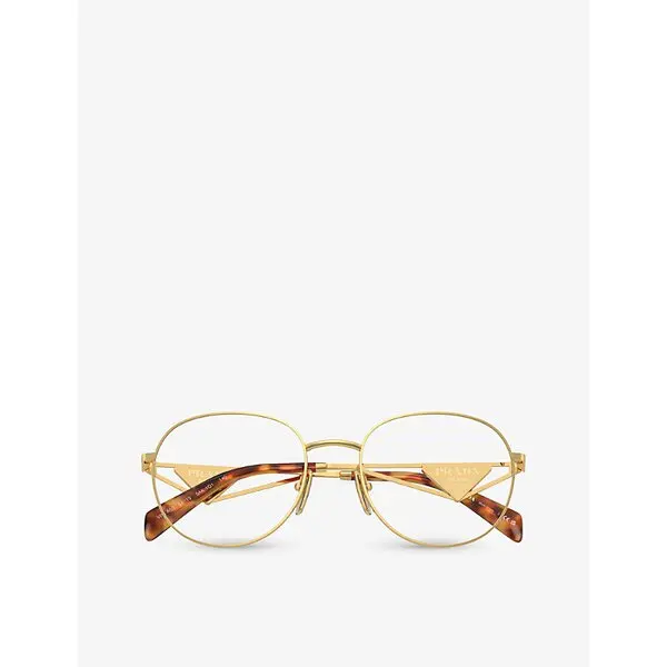 Prada Pr A50v Round-frame Metal Eyeglasses