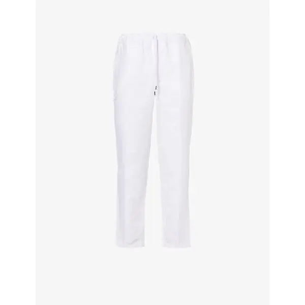 Derek Rose Regular-fit Straight-leg Linen Trousers - White
