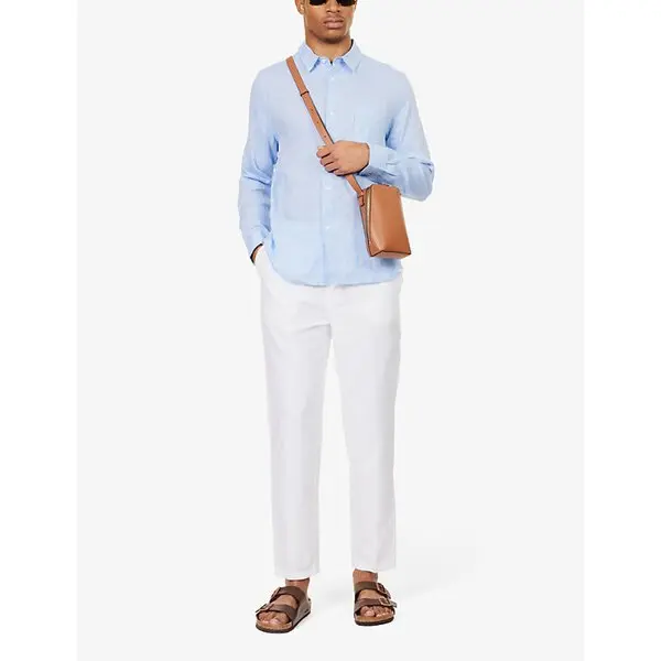 Derek Rose Regular-fit Straight-leg Linen Trousers - White