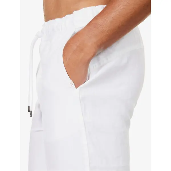 Derek Rose Regular-fit Straight-leg Linen Trousers - White