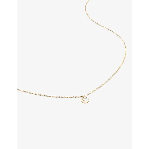 Monica Vinader 14ct Letter O Pendant Necklace - Yellow Gold