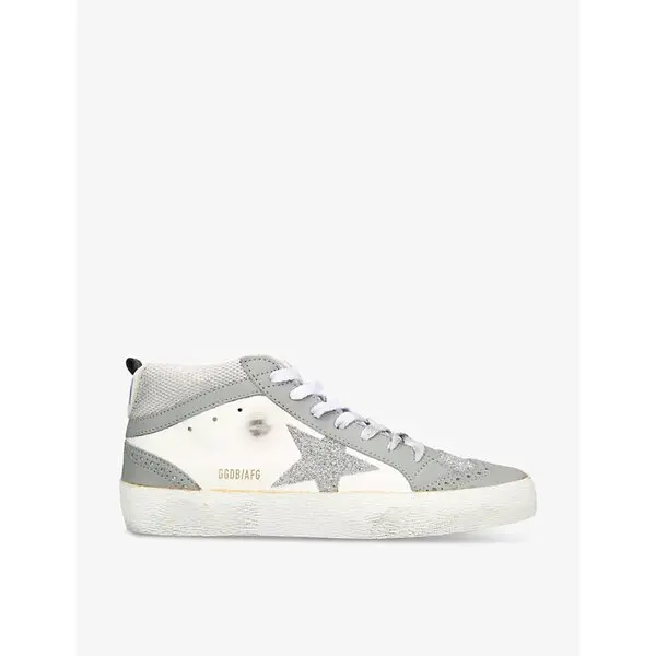 GOLDEN GOOSE Mid Star 60467 Logo-print Leather Mid-top Trainers - Grey/other
