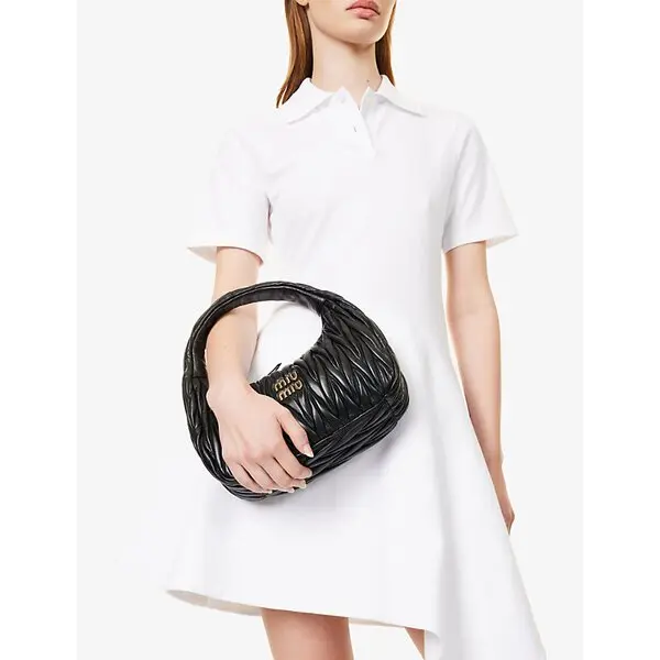 Miu Miu Matelassé Logo-plaque Leather Top-handle Bag