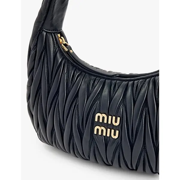 Miu Miu Matelassé Logo-plaque Leather Top-handle Bag
