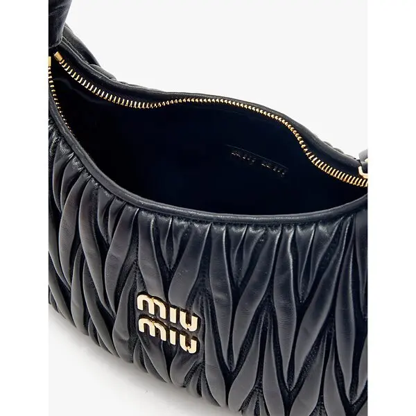 Miu Miu Matelassé Logo-plaque Leather Top-handle Bag