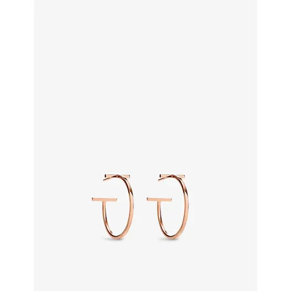 Tiffany & Co. T 18ct Hoop Earrings - Rose Gold