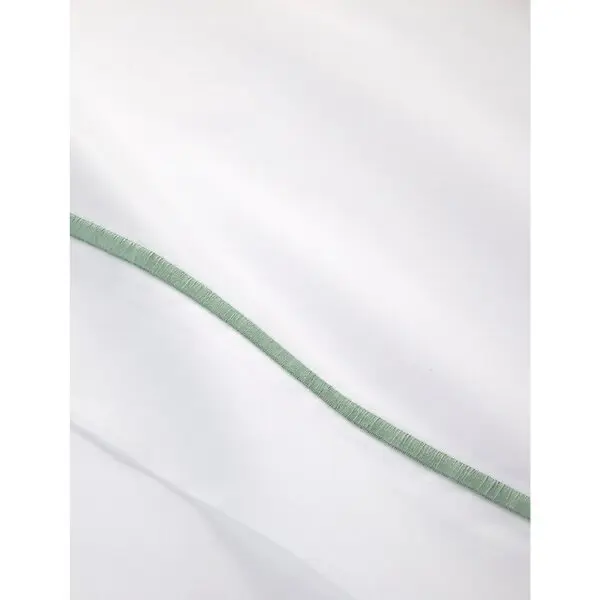 YVES DELORME Athena Embroidered-stripe Cotton Flat Sheet - Veronese