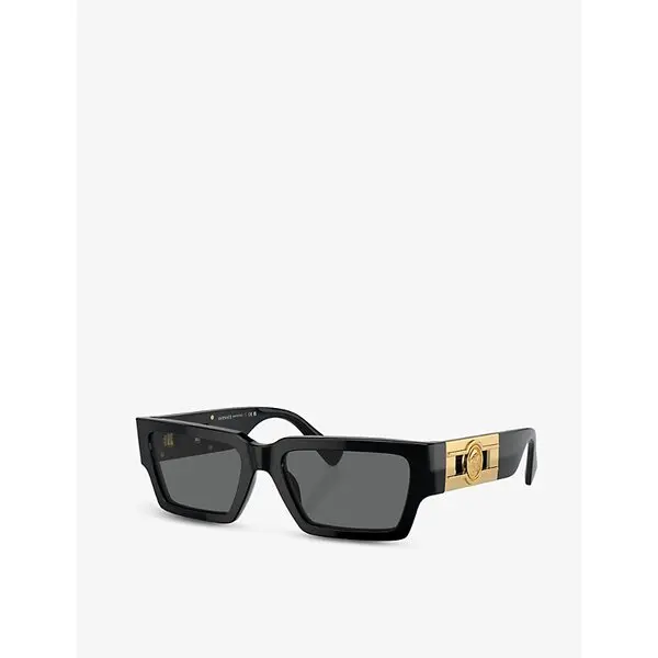 Versace Ve4459 Rectangle Sunglasses - Black