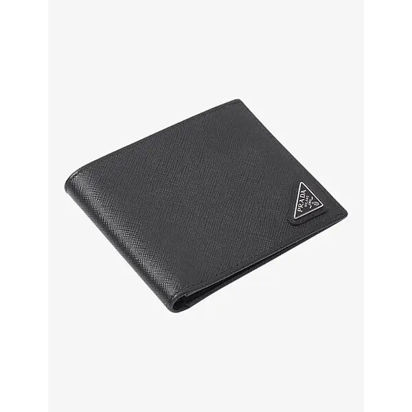 Prada Logo-plaque Saffiano Leather Wallet - Black