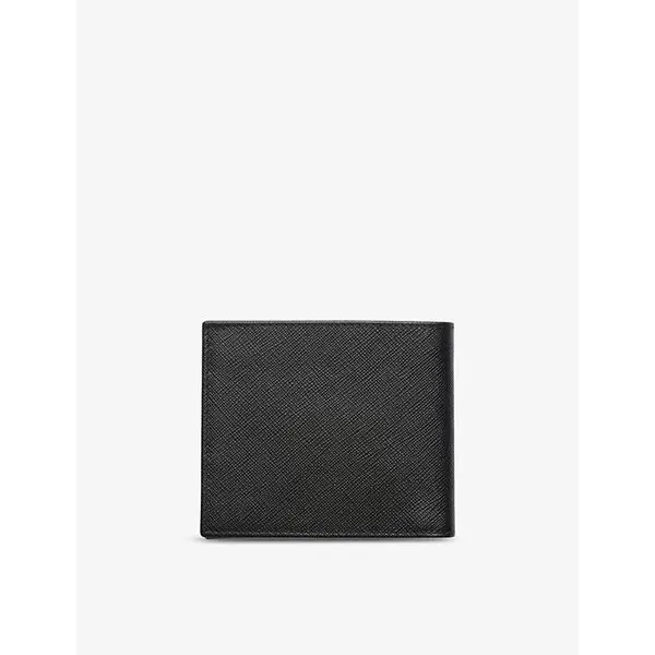 Prada Logo-plaque Saffiano Leather Wallet - Black