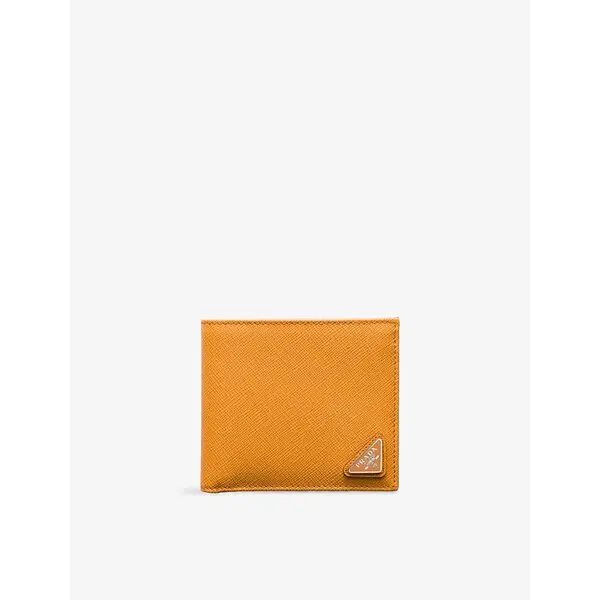 Prada Logo-plaque Saffiano Leather Wallet - Orange