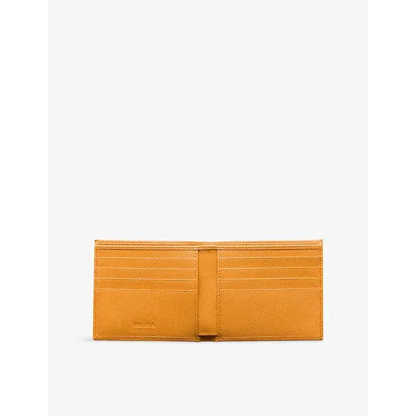 Prada Logo-plaque Saffiano Leather Wallet - Orange