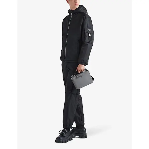 Prada Re-nylon Buckle-embellished Tapered Slim-fit Trousers