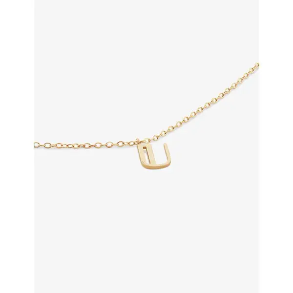 Monica Vinader Small Letter U 14ct Yellow-gold Pendant Necklace - Yellow Gold