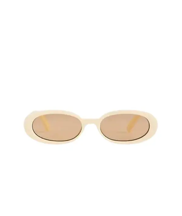 Le Specs Outta Love Oval-frame Sunglasses - Ecru