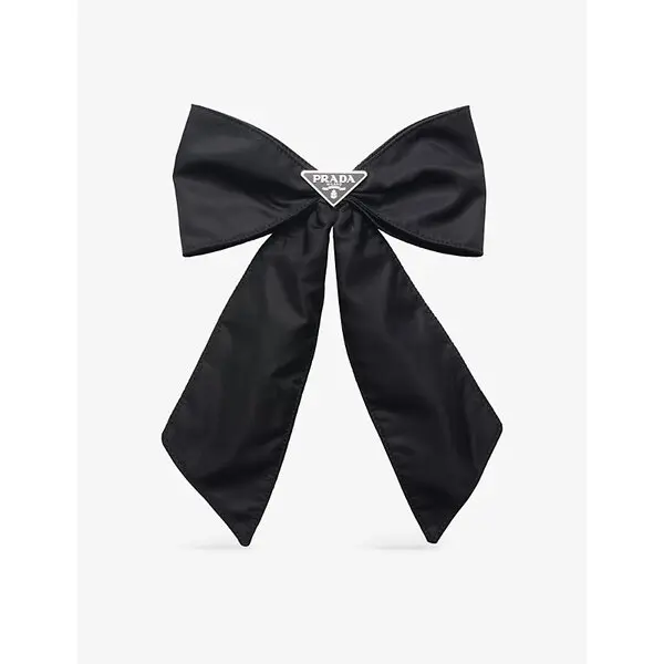 Prada Re-nylon Brand-plaque Hair Clip - Black