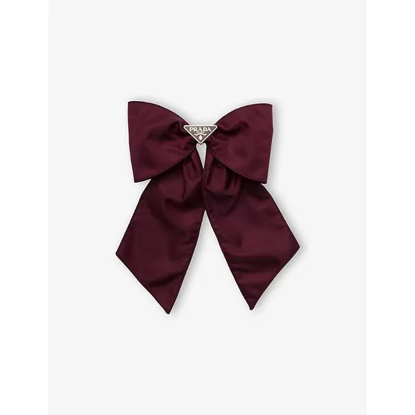 Prada Re-nylon Brand-plaque Hair Clip - Burgundy