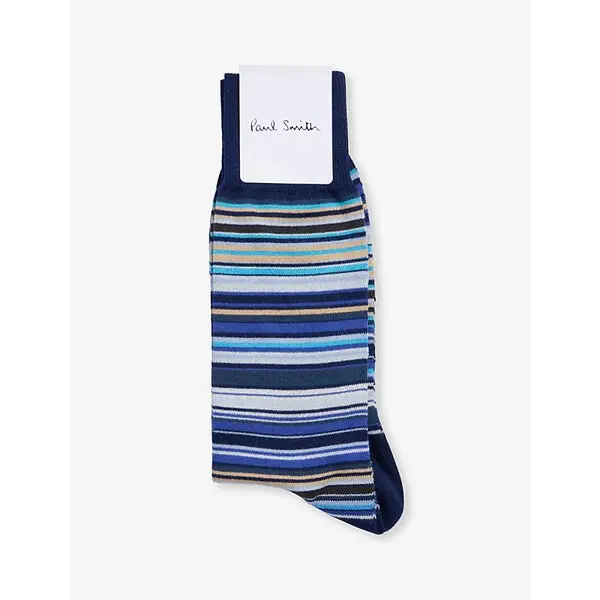 Paul Smith Signature Stripe Cotton-blend Socks - Blue