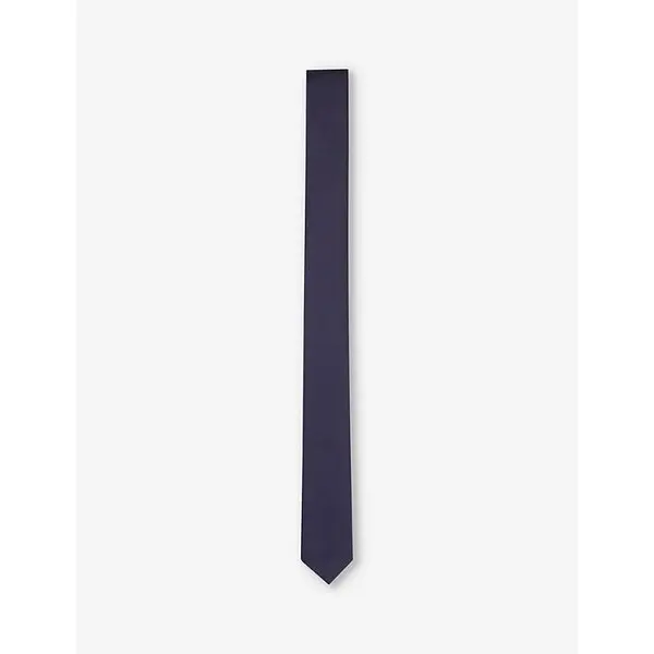 The Kooples Embroidered Jacquard Silk Tie - Navy