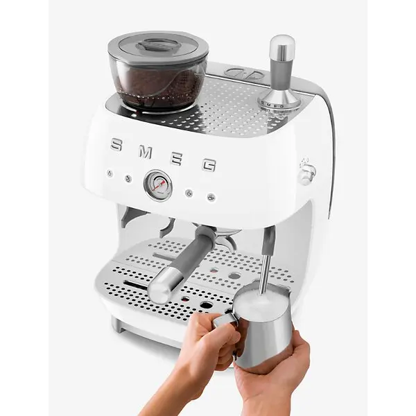 SMEG Egf03whuk Espresso Coffee Machine And Grinder - White