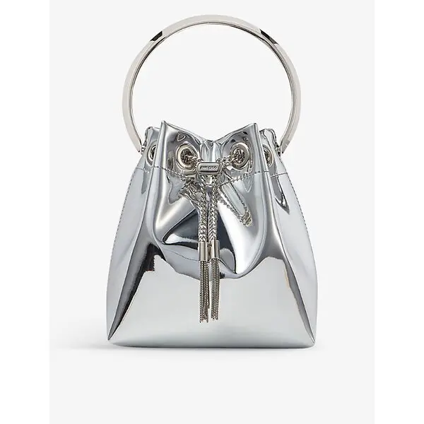 JIMMY CHOO Bon Bon Metallic-woven Cross-body Bag - Silver