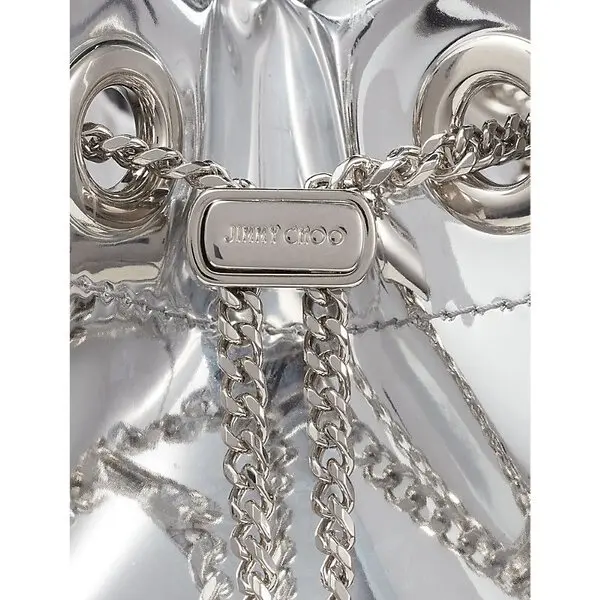 JIMMY CHOO Bon Bon Metallic-woven Cross-body Bag - Silver
