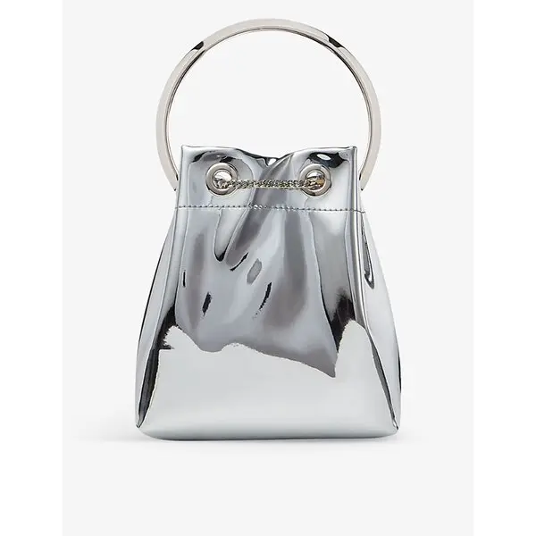 JIMMY CHOO Bon Bon Metallic-woven Cross-body Bag - Silver