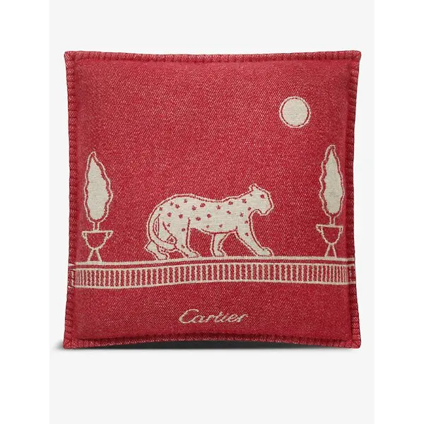 Cartier Panthère De Merino Wool And Cashmere Cushion 50cm X 50cm