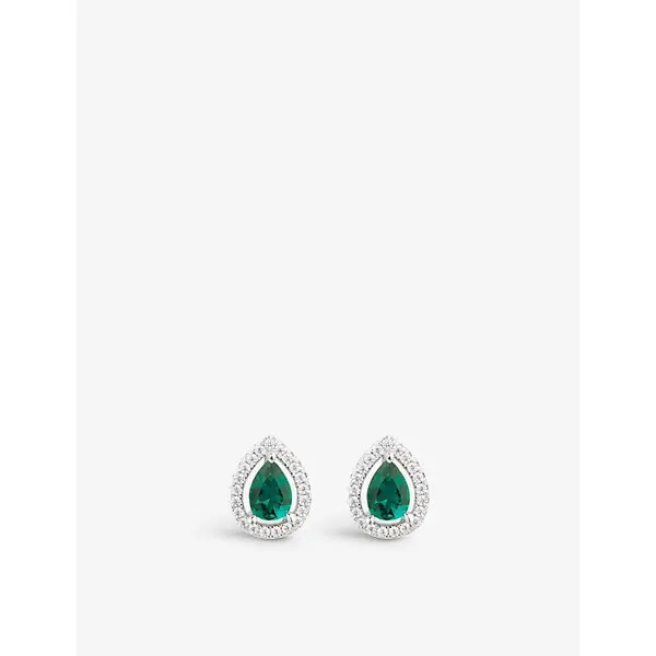 CARAT* LONDON Emilie Sterling And Zirconia Drop Earrings - Silver
