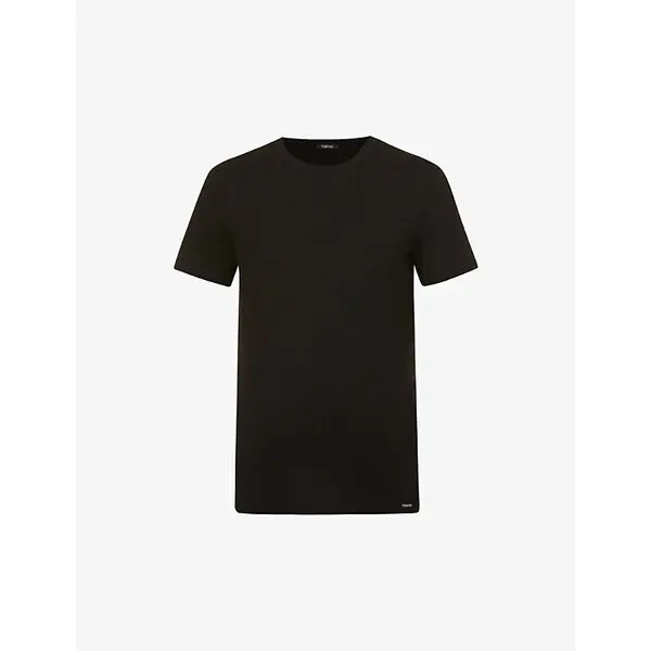 TOM FORD Crewneck Regular-fit Stretch-cotton T-shirt - Black