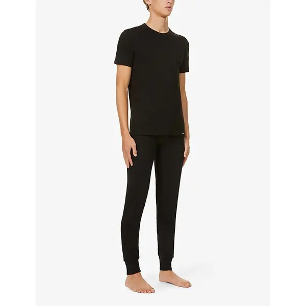 TOM FORD Crewneck Regular-fit Stretch-cotton T-shirt - Black