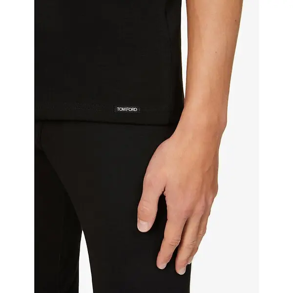 TOM FORD Crewneck Regular-fit Stretch-cotton T-shirt - Black