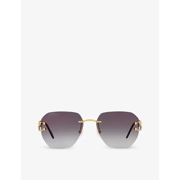 CARTIER Ct0394s Square-frame Sunglasses - Gold