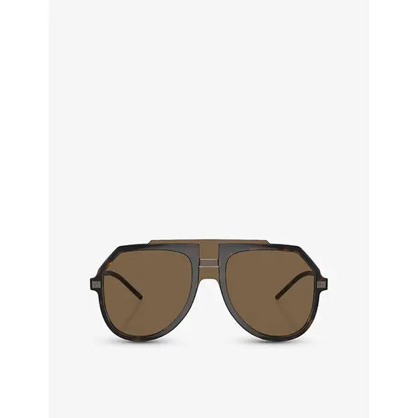 Dolce & Gabbana Dg6195 Pilot-frame Sunglasses - Brown