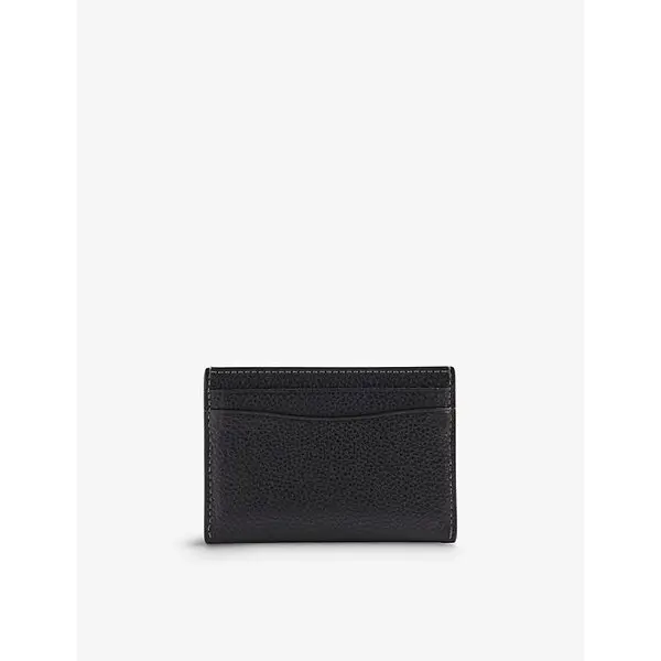 COACH Logo-plaque Leather Card Holder - B4/black