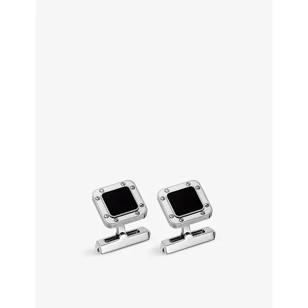CARTIER Santos De Sterling-silver Cufflinks - Silver And Black