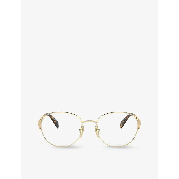 Prada Round-frame Optical Glasses - Gold