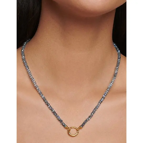 Monica Vinader Capture 18ct Vermeil Necklace With Gemstone - Yellow Gold