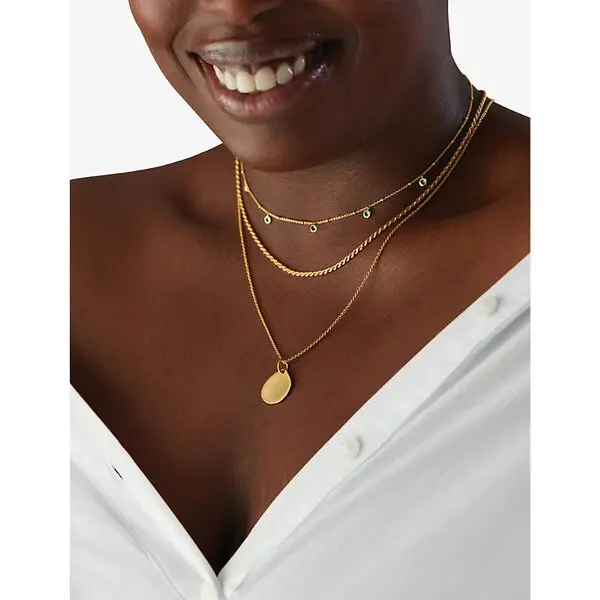 Monica Vinader Yellow Vermeil And Onyx Choker - Gold
