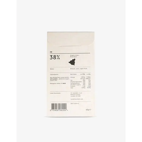 LAND 38% Toasted White Cocoa Nibs Chocolate Bar 60g