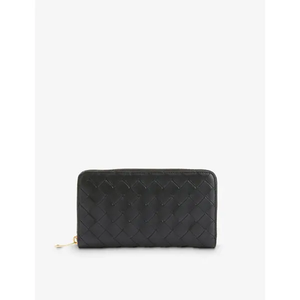 Bottega Veneta Woven Wallet - Black-gold