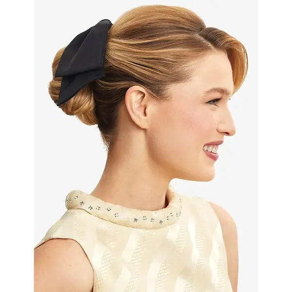KITSCH Bow-shaped Fabric Hair Clip - Black