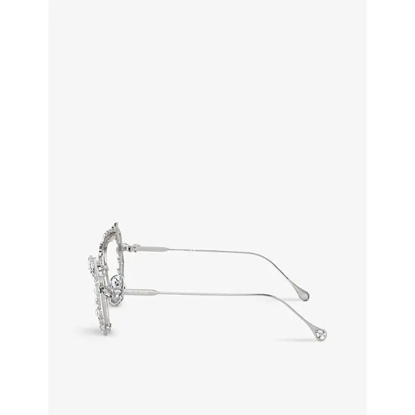 SWAROVSKI Cat-eye Gem-embellished Optical Glasses - Silver